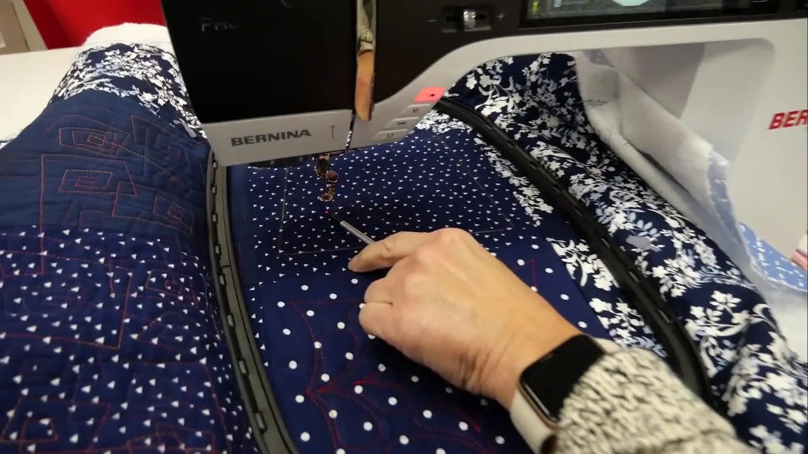 Make a Built-In BQM Design Fit a Wonky Quilt Block: Bernina B790 PRO M ...