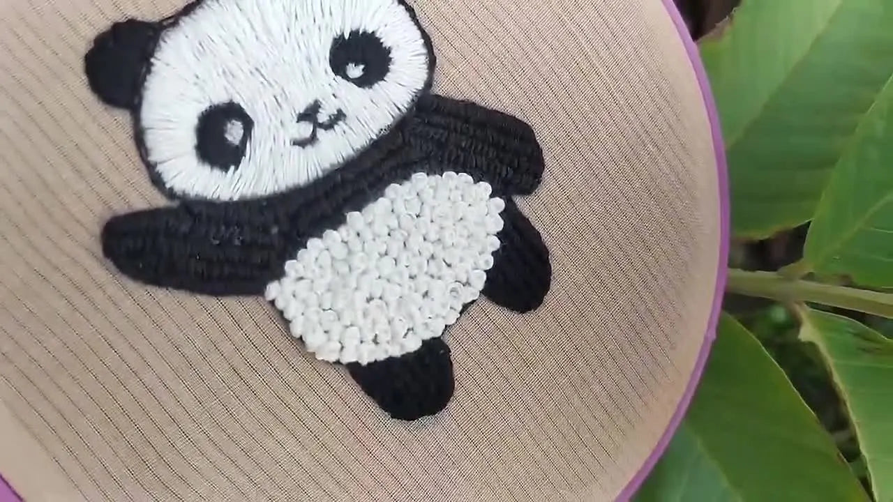 DIY Cute Panda Hand Embroidery Tutorial â Stepâ byâ Step for Begin ...