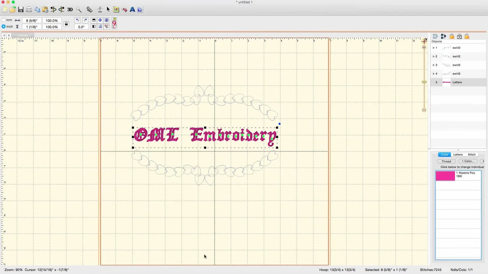 Build a Quilt-Block Frame in Embrilliance on Mac: Merge a PES, Mirror ...