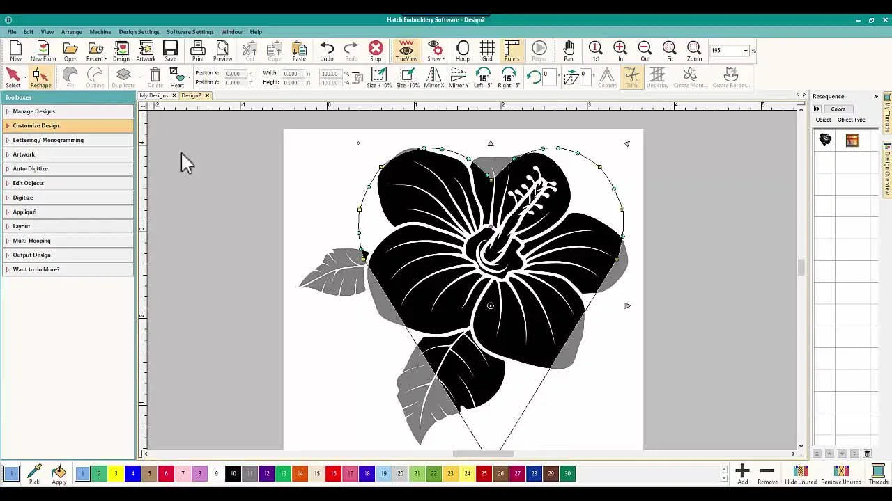 Crop Bitmaps Inside Hatch Embroidery Software (No CorelDraw): Oval, He ...