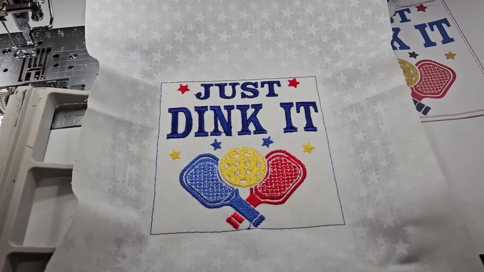 The “Just Dink It” 4x4 Test Stitch: Center-Out Text, Coats & Clark Thr ...