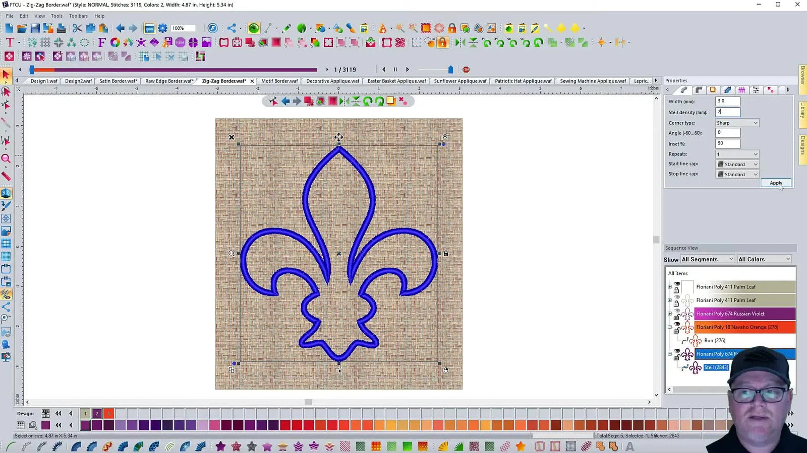 Floriani Tackle Twill Zigzag Border: The Clean, Lightweight Appliqué E ...