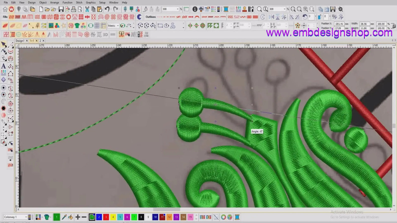 Digitize a Floral Neckline in Wilcom EmbroideryStudio: Clean Satin Lea ...