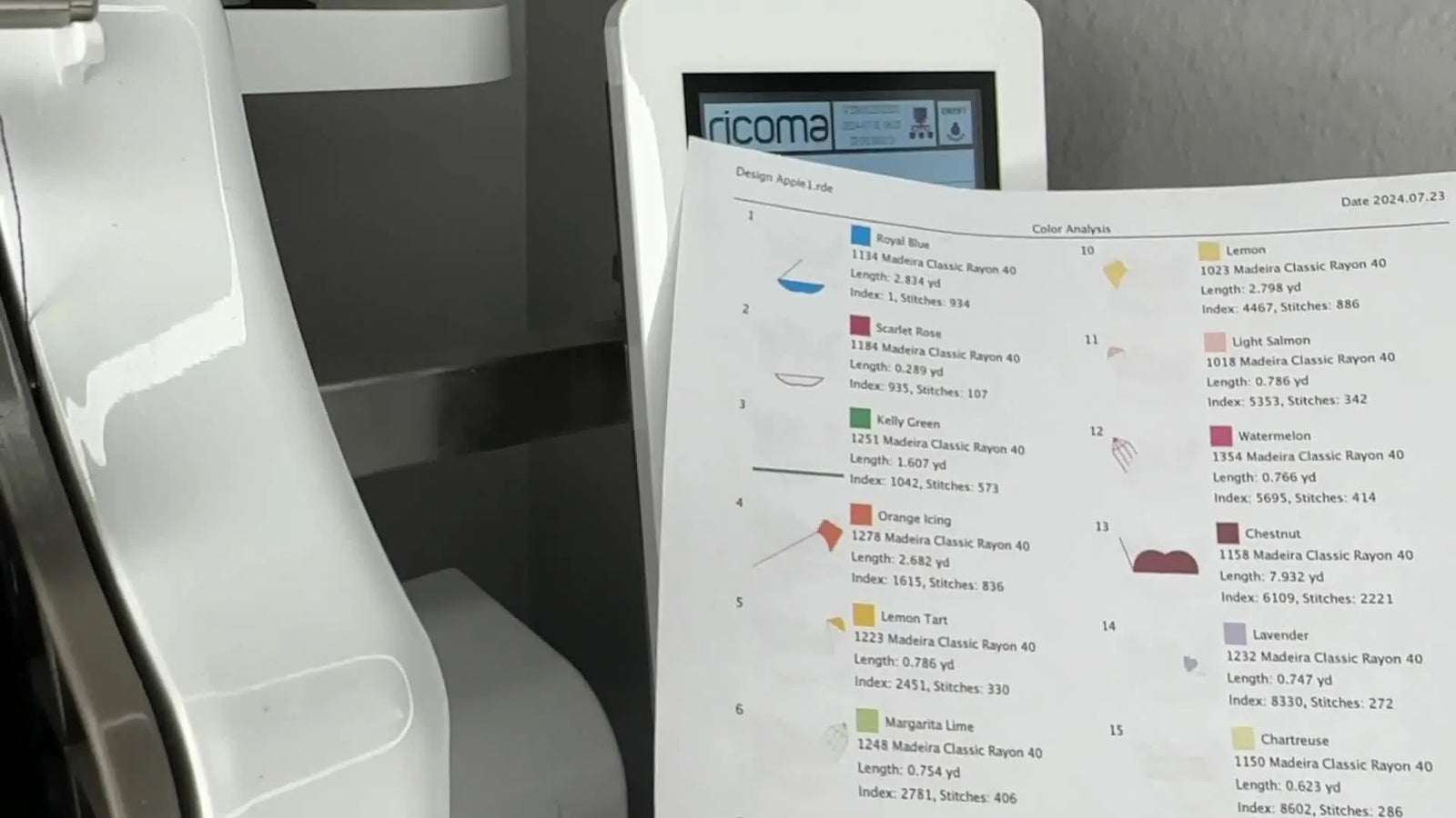 Stop Guessing Thread Colors: Program 17 Color Changes on a Ricoma 15-N ...